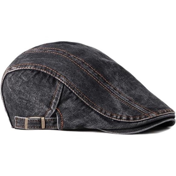 Accessories | Unisex Denim Newsboy Hats Black Distressed Denim | Poshmark